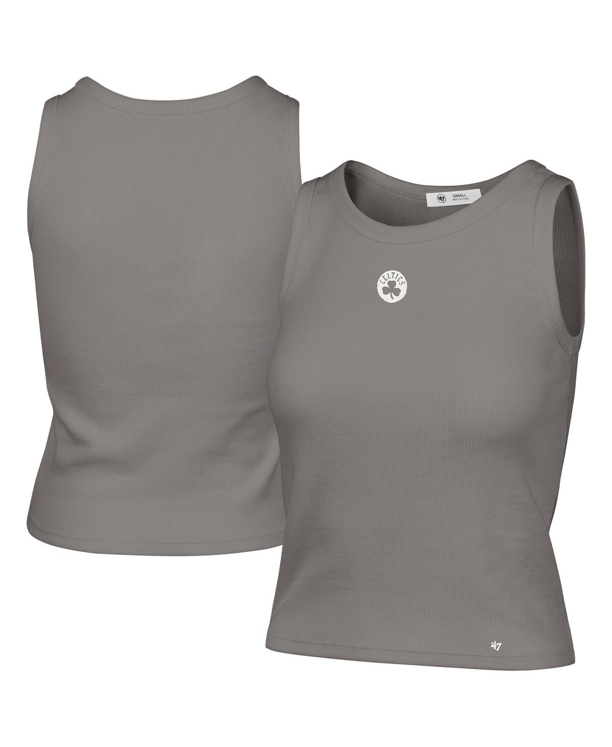 Click here for 47 Brand Womens Gray Boston Celtics Cropped Skyhoo... prices