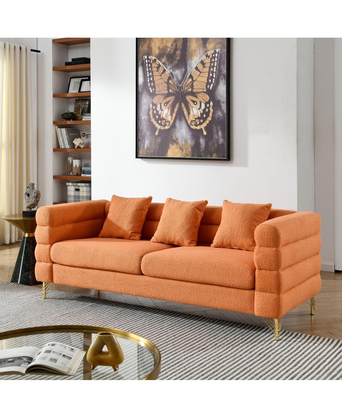 Click here for Maison Boucle 81 Three-Seater Teddy Fabric Sofa Co... prices