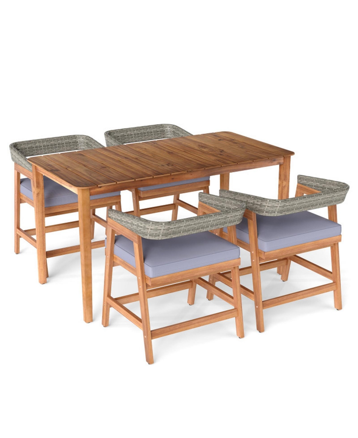 Click here for Sugift 5 Piece Patio Dining Set with Solid Wood Ra... prices