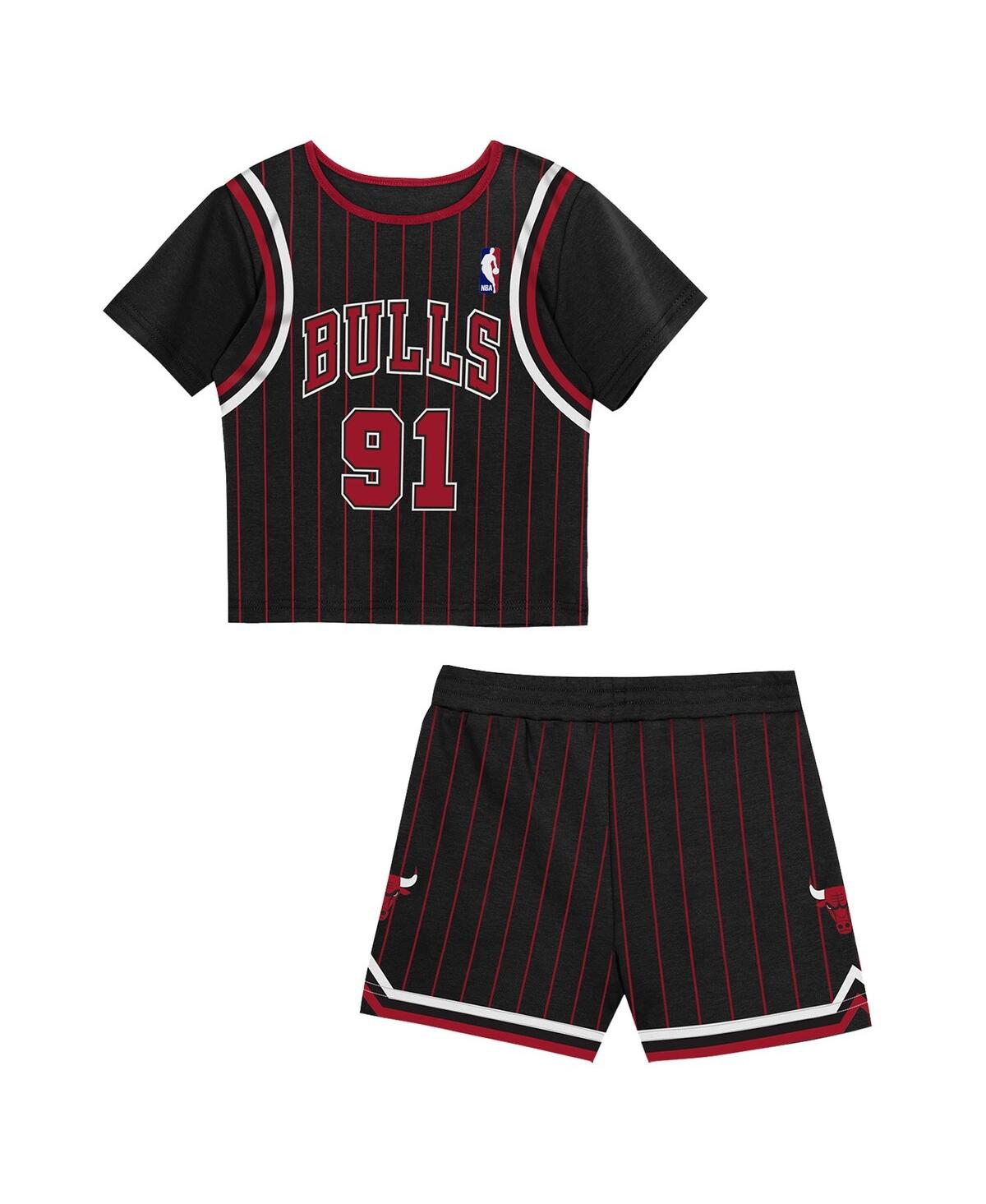 Click here for Mitchell & Ness Toddler 2-Piece Dennis Rodman Blac... prices