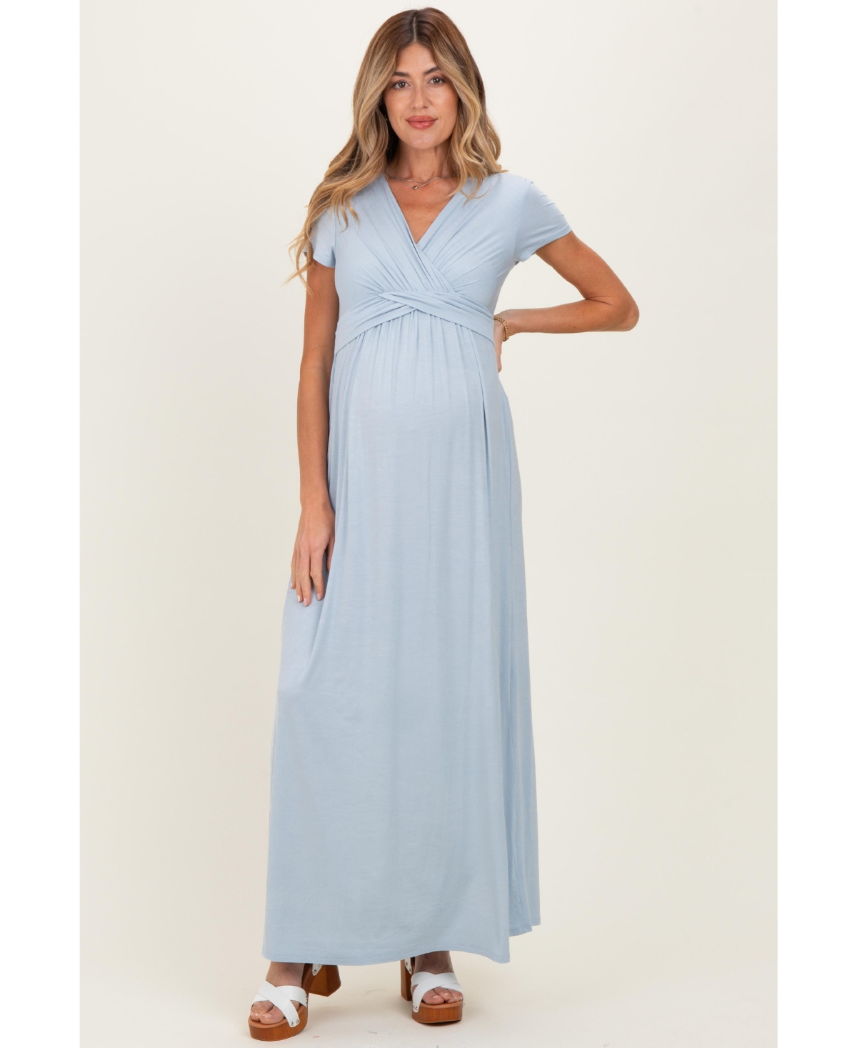 Click here for PinkBlush Olive Draped Maternity/Nursing Maxi Dres... prices