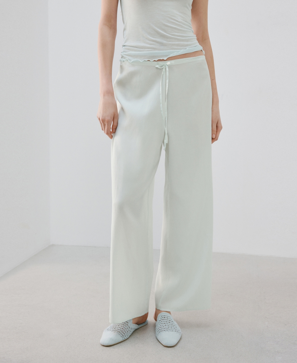 Click here for Mango Womens Flowy Pyjama Pants - Blue prices