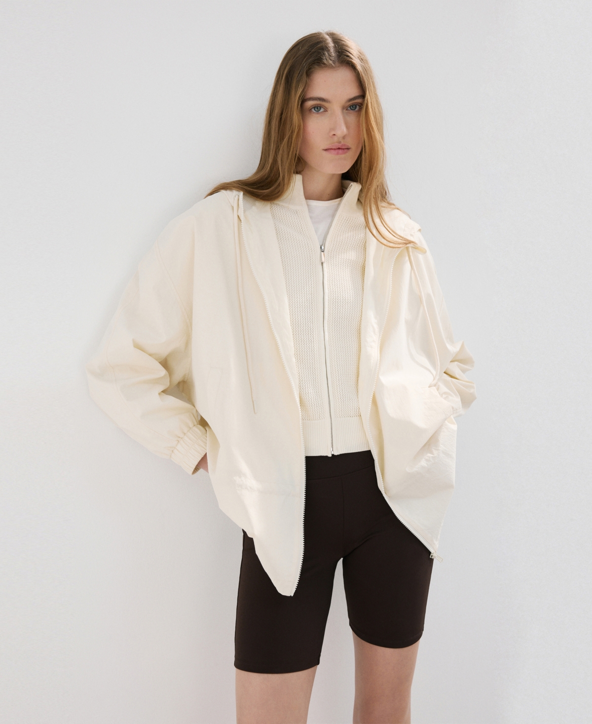 Click here for Mango Womens Oversized Hooded Parka - Ecru prices