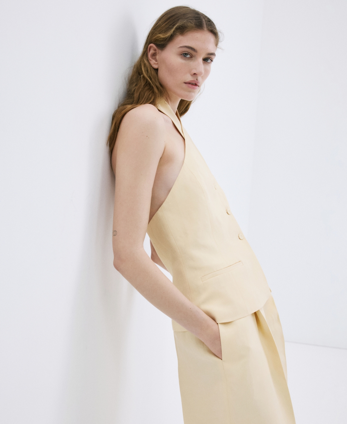 Click here for Mango Womens Linen Buttoned Top - Yellow prices