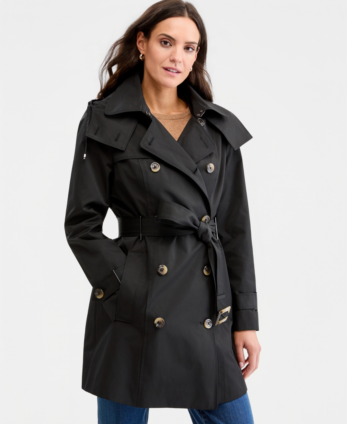 Click here for London Fog Womens Double-Breasted Trench Coat - BL... prices