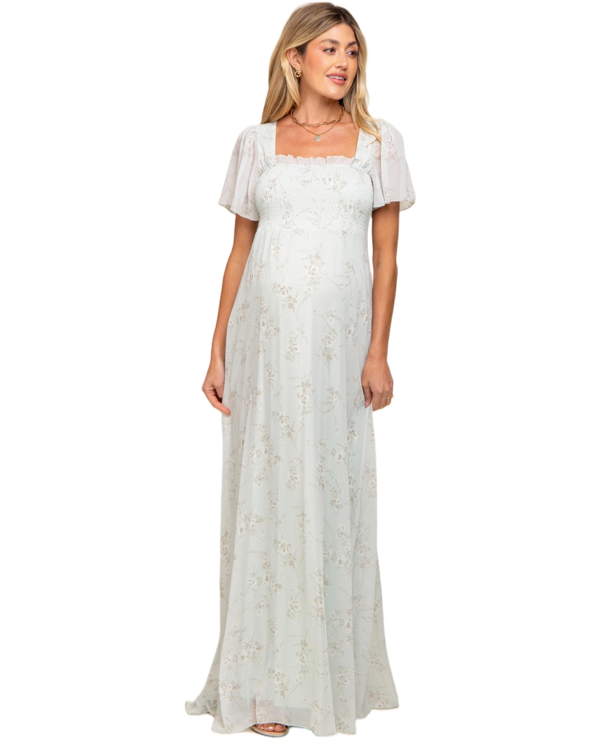 Click here for Pinkblush Maternity Floral Smocked Chiffon Maxi Dr... prices