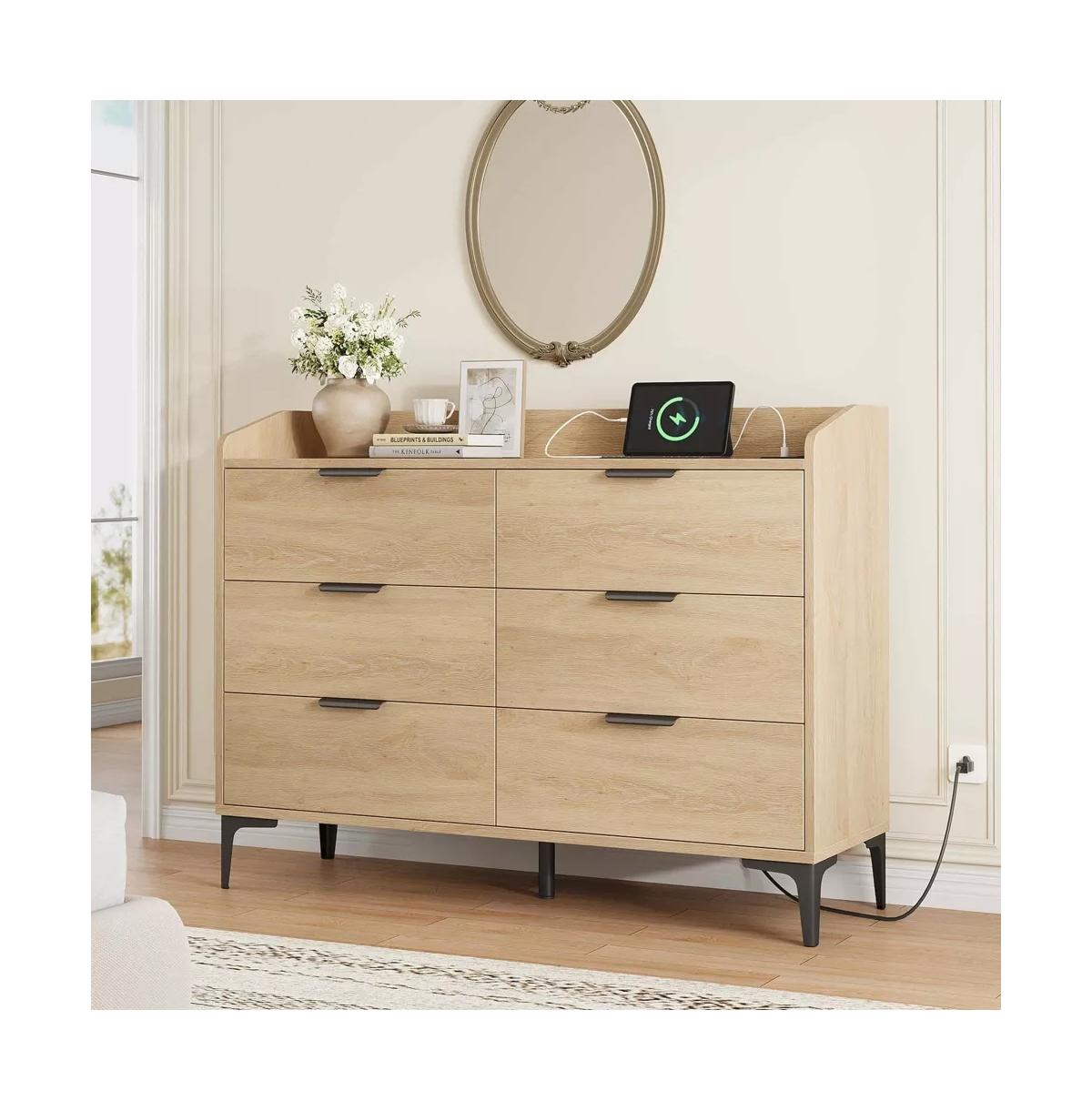 Click here for gaomon 6 Drawer Dresser with Power Outlets and Usb... prices