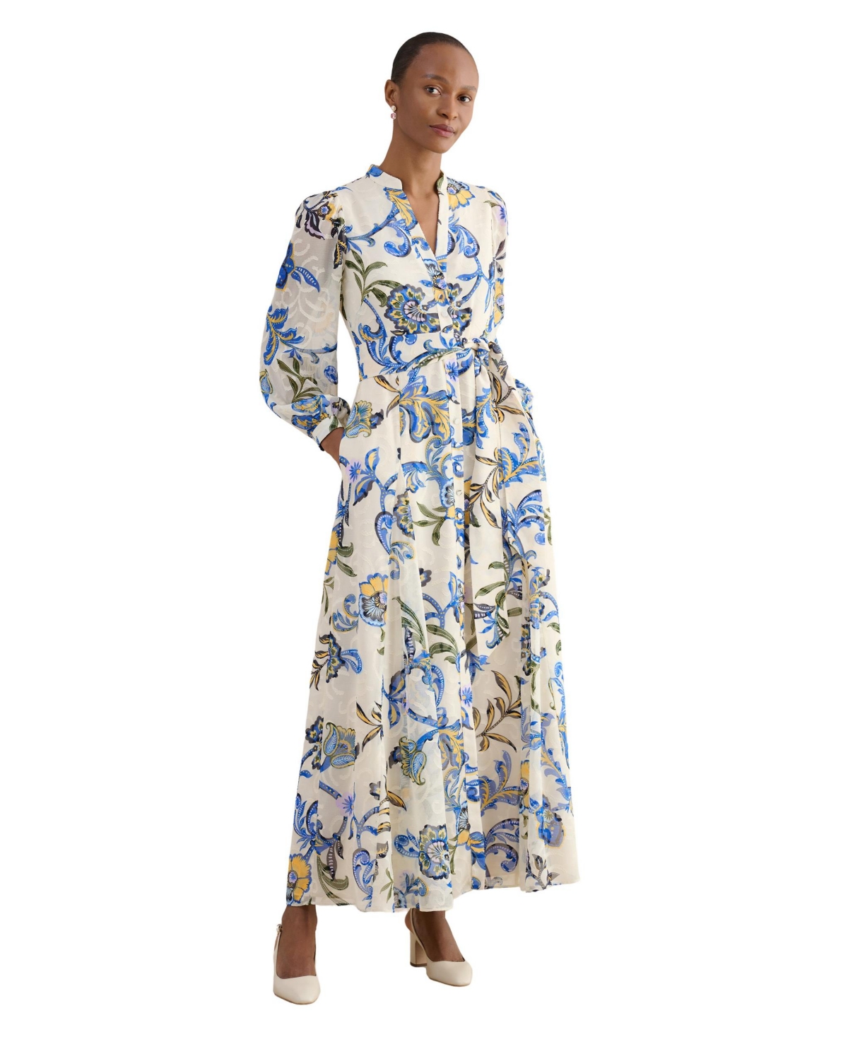 Click here for Hobbs London Womens Shanice Belted Maxi Shirt Dres... prices