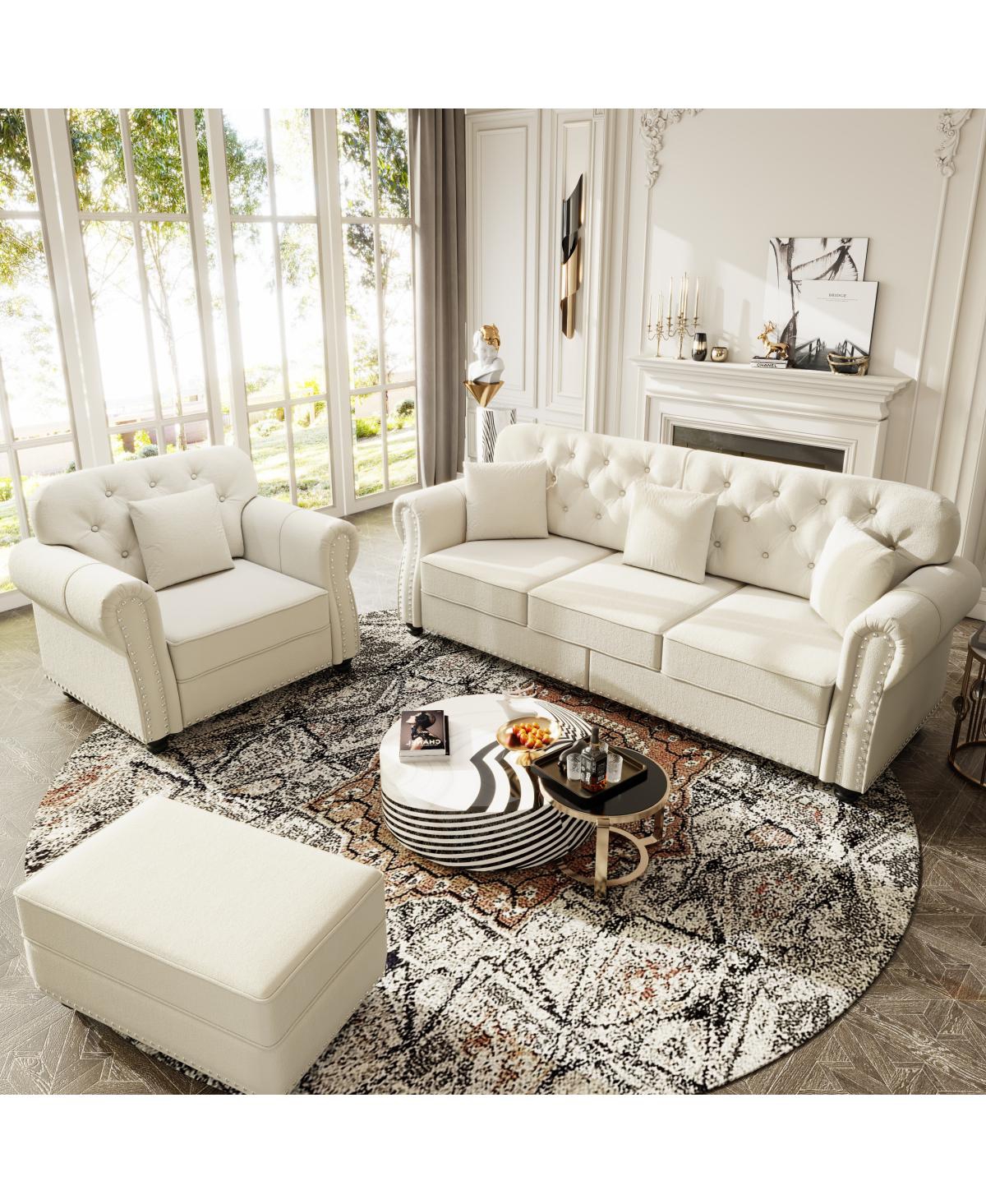 Click here for Streamdale Furniture Velvet Nailhead Rolled Arm So... prices