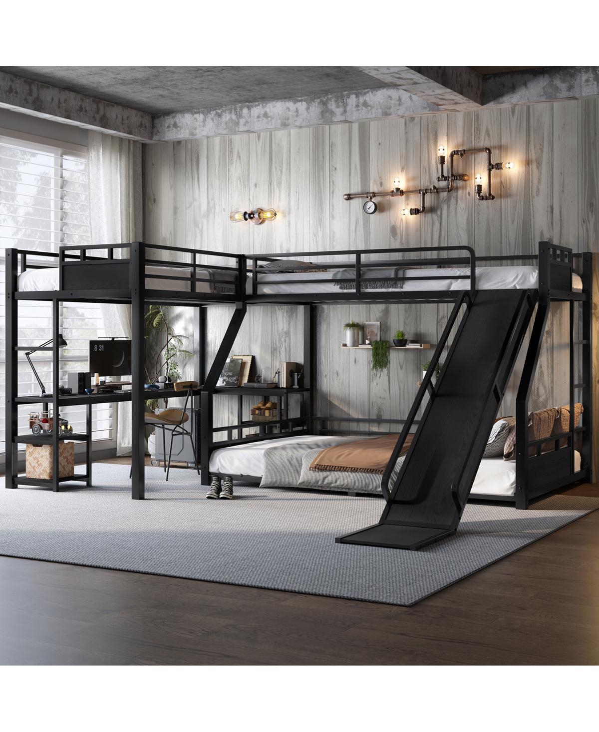 Click here for Streamdale Furniture L-Shaped Metal Triple Bunk Be... prices