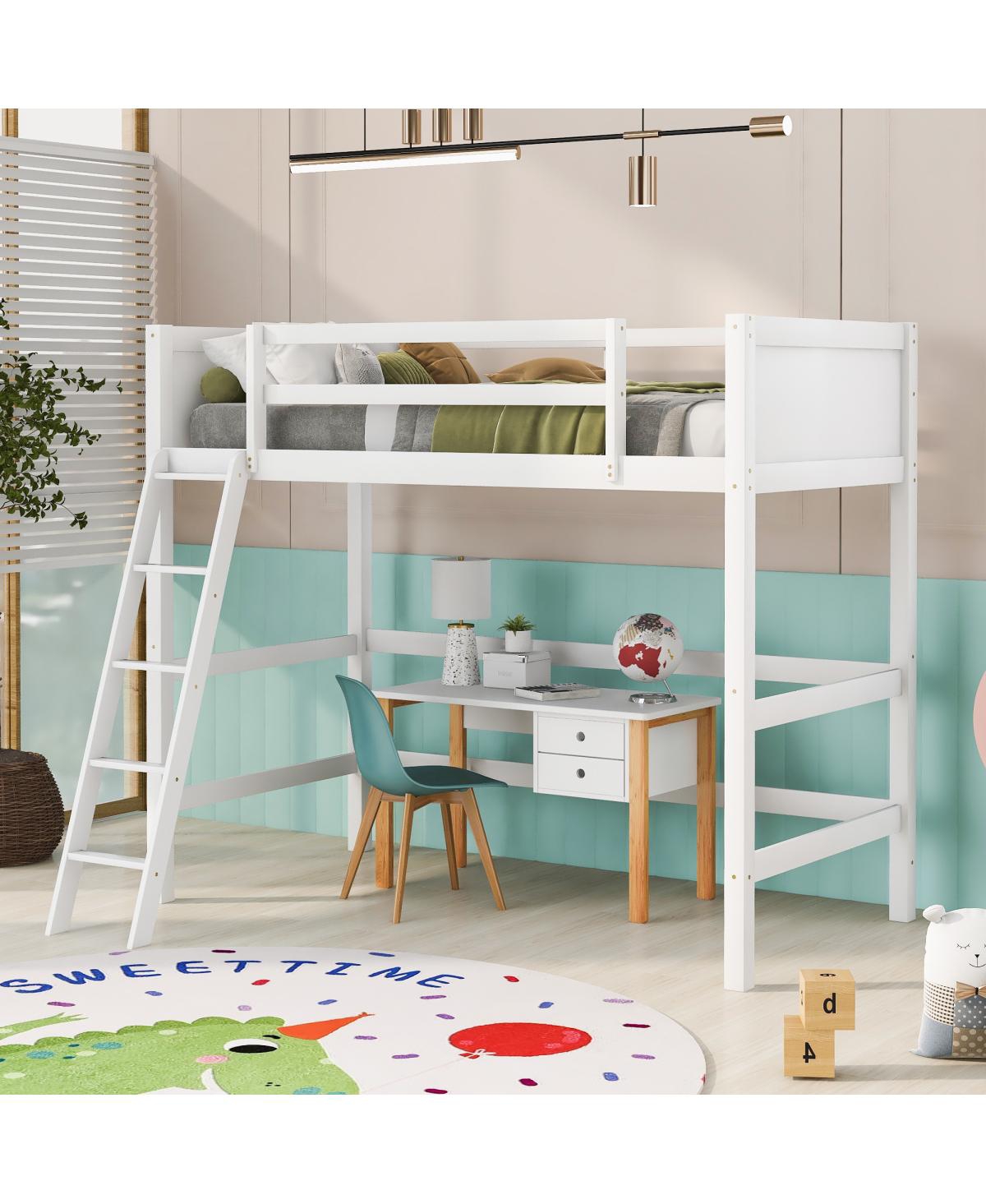 Click here for Streamdale Furniture Solid Wood Loft Bed with Ladd... prices