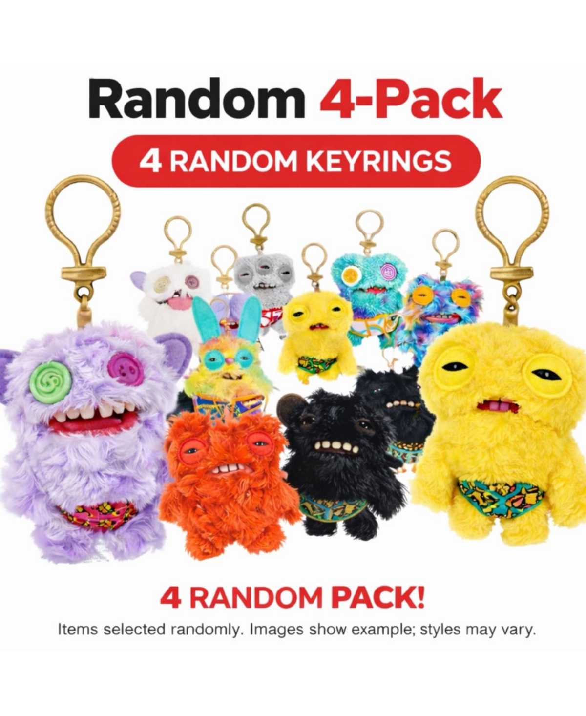 Click here for Fuggler Set of 4 Zuru Fuggler Keyring 5 Inch Plush... prices