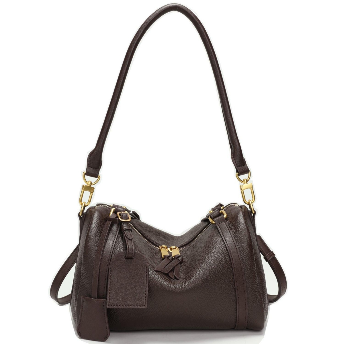 Click here for Susu Womens Elara Pebbled Leather Satchel Boston D... prices