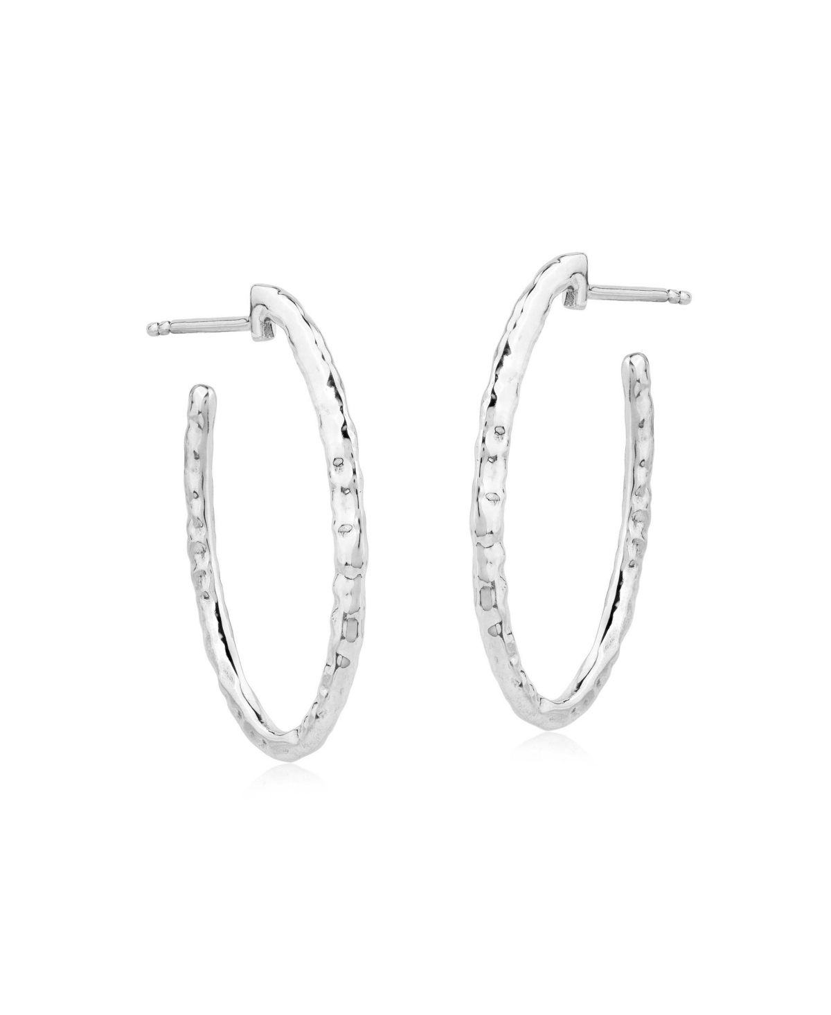 Click here for American West Jewelry Sterling Textured Oval Hoop... prices
