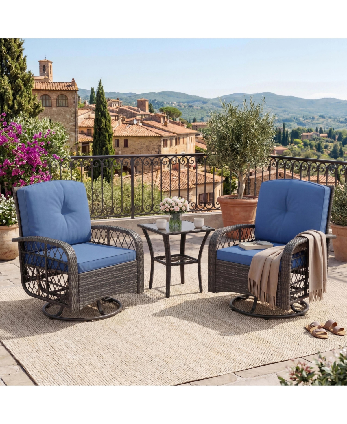 Click here for gaomon Patio 3-Piece Outdoor Furniture Set  Wicker... prices