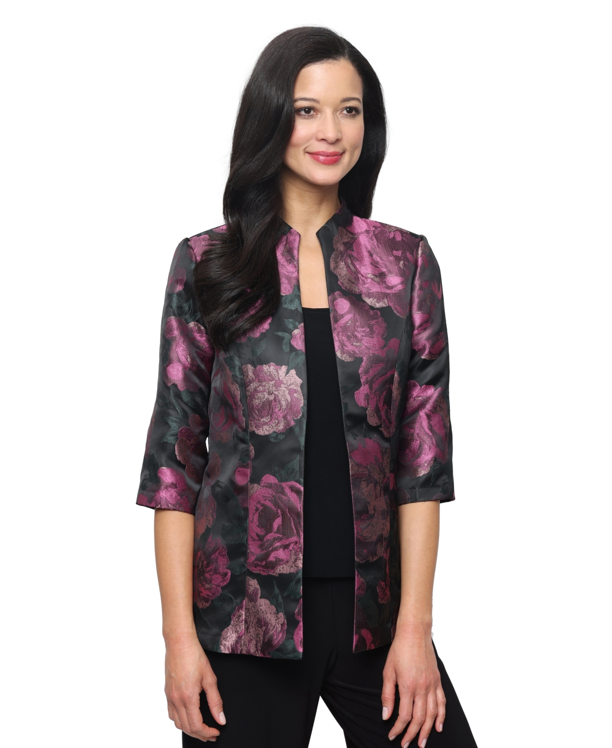 Click here for Alex Evenings Womens Printed Jacquard Twinset - Bl... prices