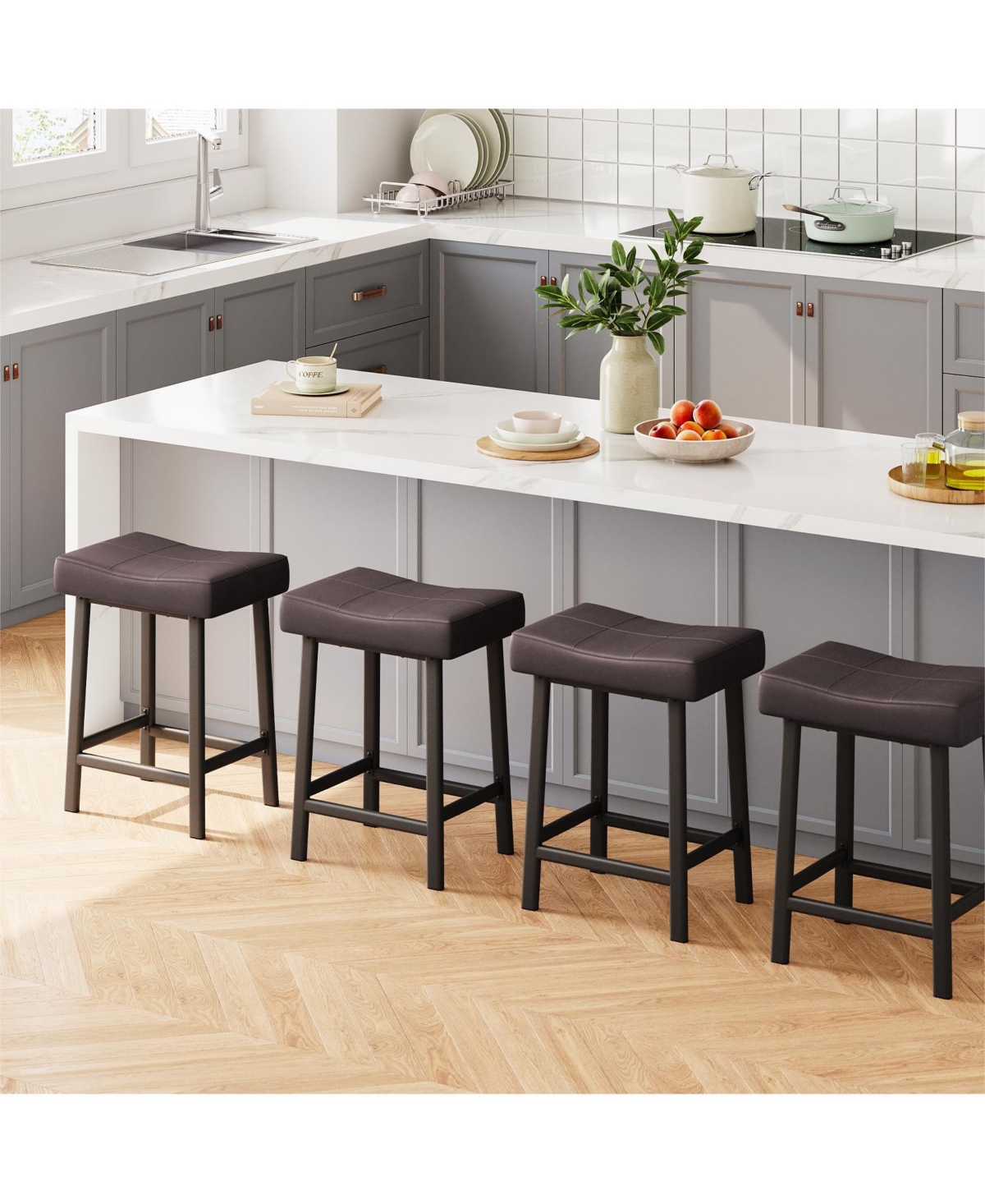 Click here for homfan Counter Height Bar Stools Set of 4  24 Inch... prices