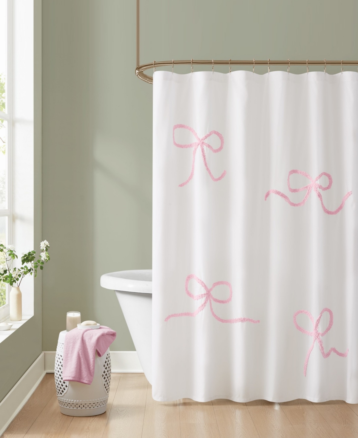 Click here for Truly Soft Textured Bow Shower Curtain  72 x 72 -... prices