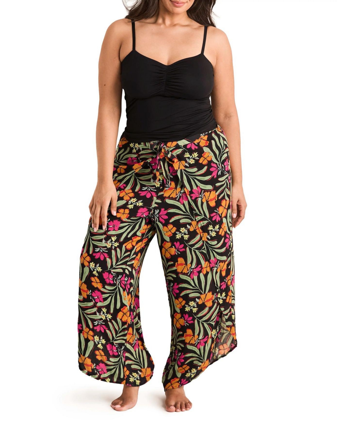 Click here for Adore Me Plus Size Patti Cami - Tropical black prices