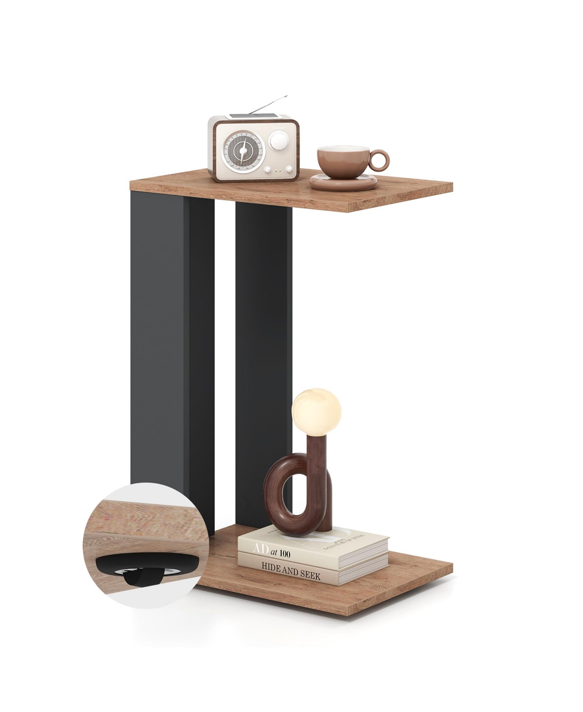 Click here for Gymax 2-Tier C Shaped Side Table w/ Universal Whee... prices