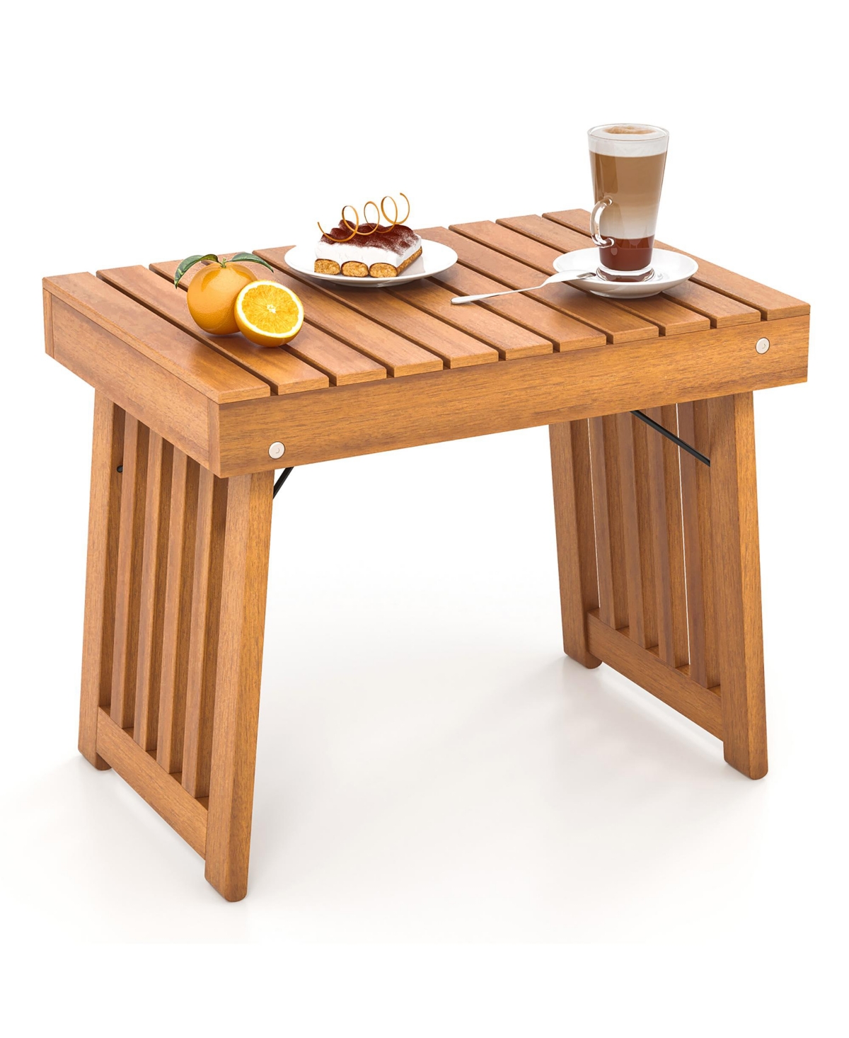 Click here for Gymax Outdoor Folding Side Table Patio Acacia Wood... prices