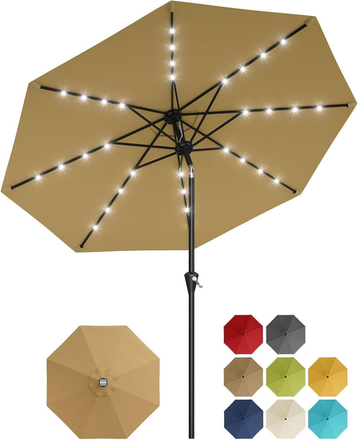 Click here for gaomon 10FT Outdoor Table Solar Patio Umbrella wit... prices