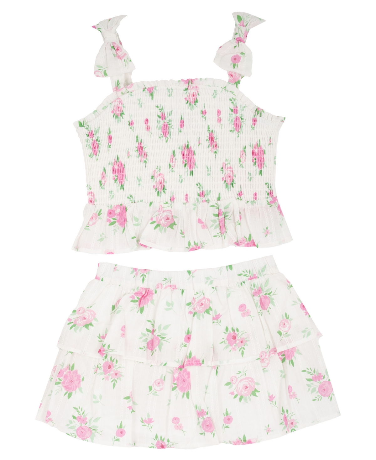 Click here for Rare Editions Girls 2T-6X Printed Smocked Tank and... prices