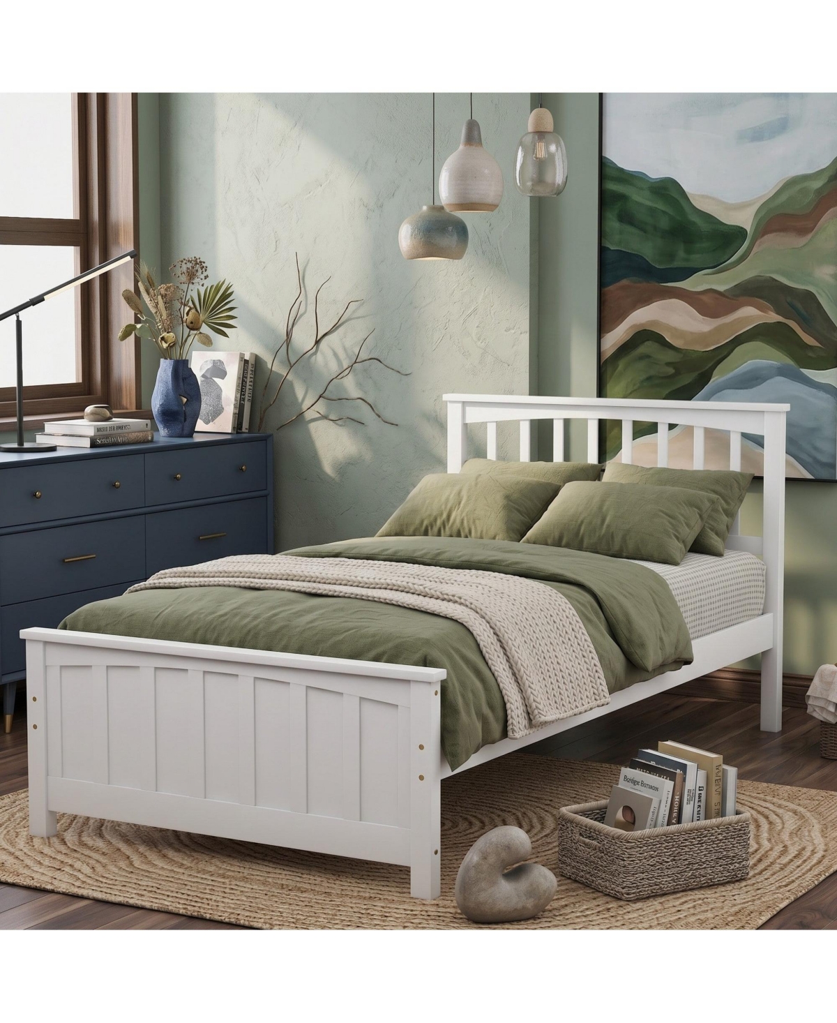 Click here for Sailvan Wood Platform Bed Twin size Platform Bed -... prices