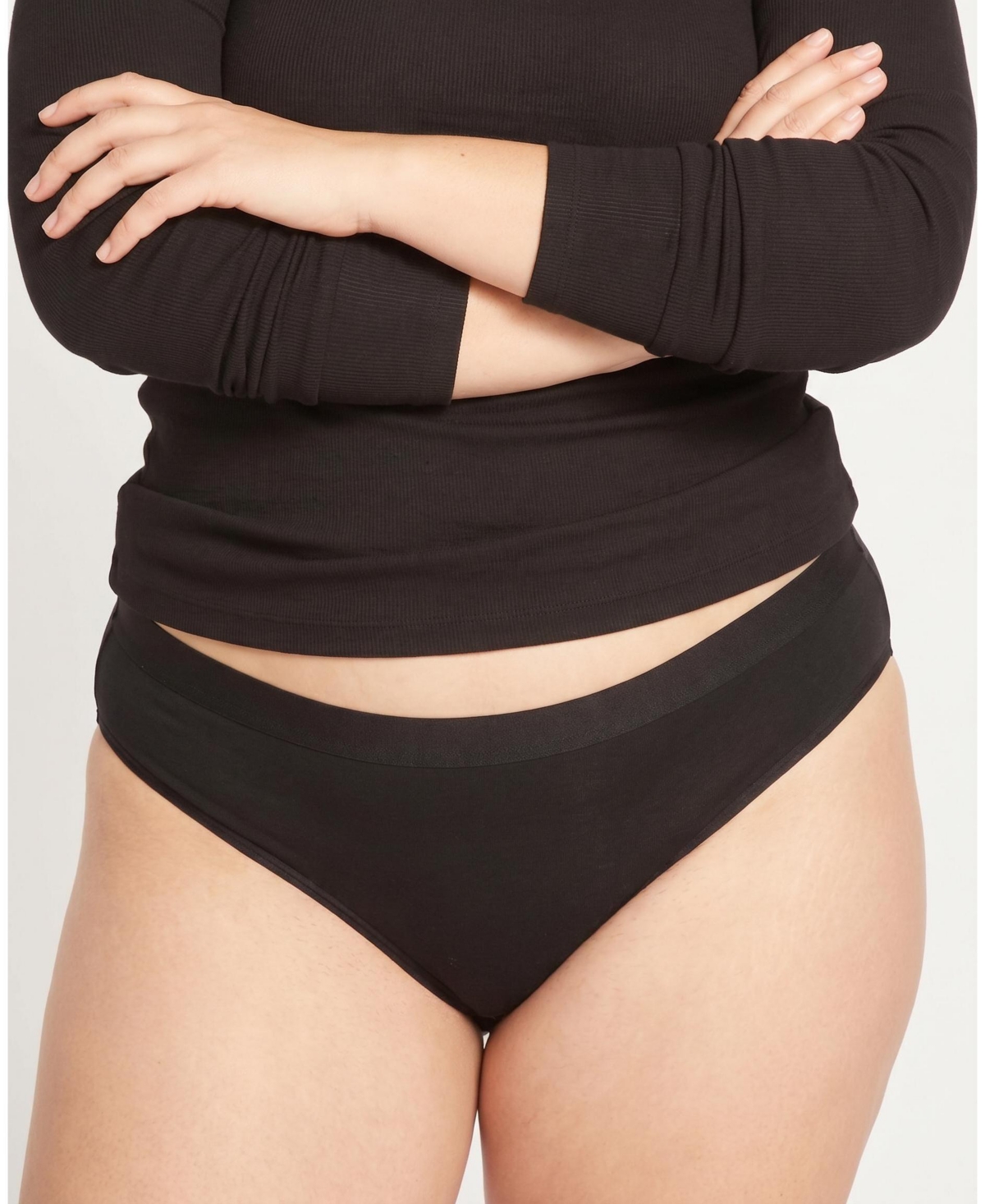 Click here for Universal Standard Plus Size Mid Rise Bikini - Bla... prices