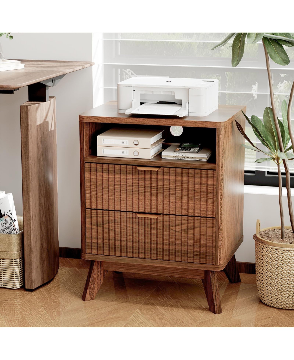 Click here for homfan Set of 2 Modern Fluted Bedside Tables  Usb... prices