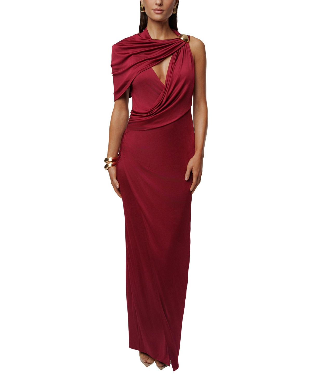 Click here for Jluxlabel Womens Enchanted Drape Maxi Dress - Burg... prices