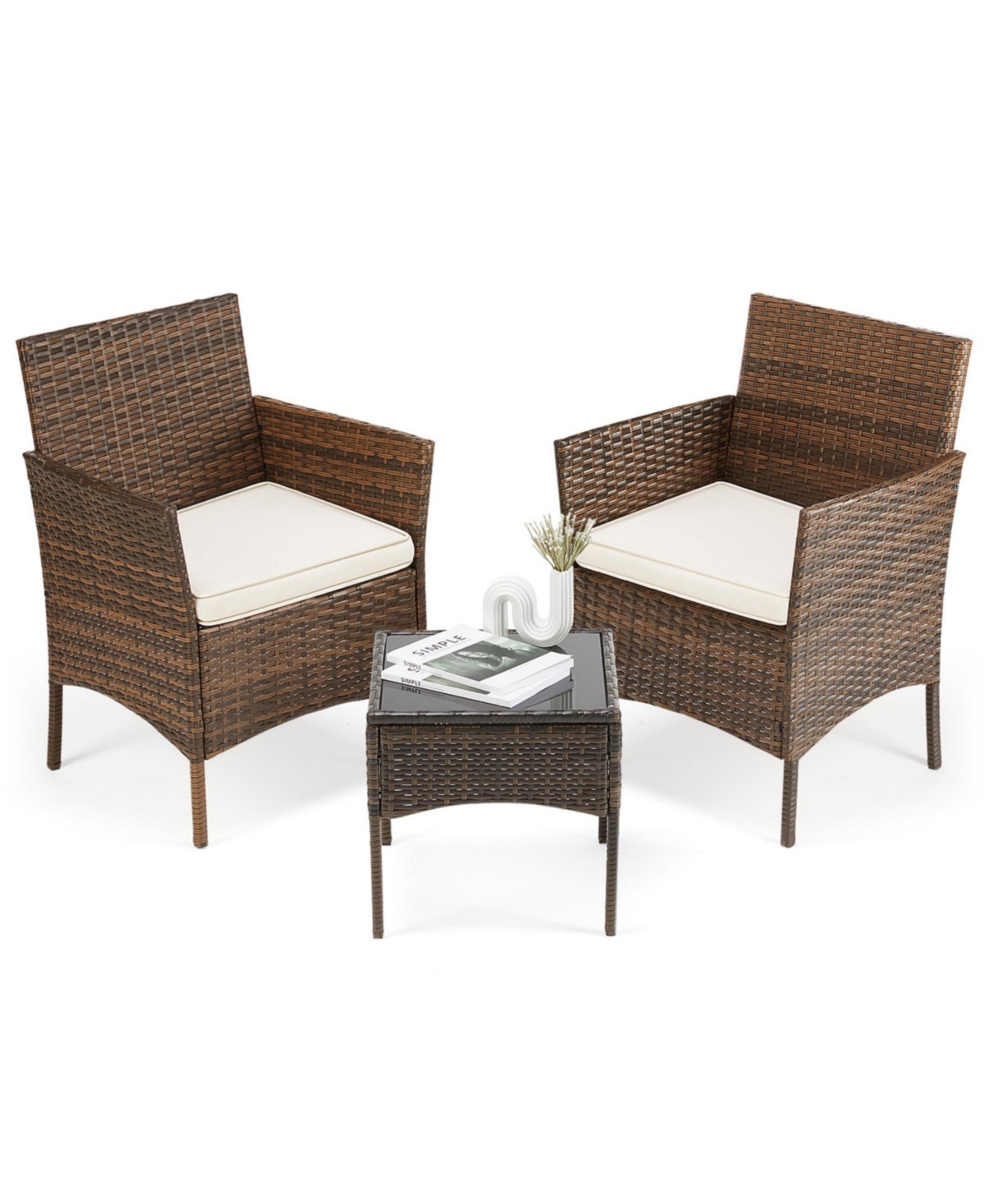 Click here for Yiortwo 3 Piece Patio Furniture Set Rattan Outdoor... prices