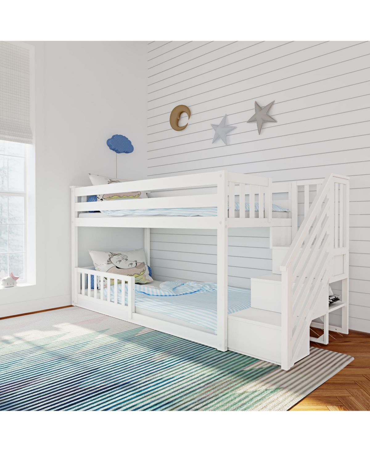 Click here for Max and Lily Low Twin over Twin Bunk with Stairs a... prices