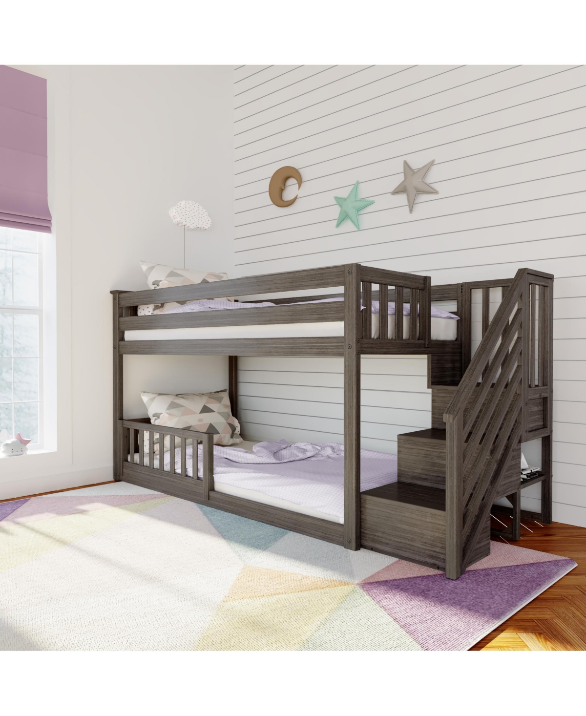 Click here for Max and Lily Low Twin over Twin Bunk with Stairs a... prices