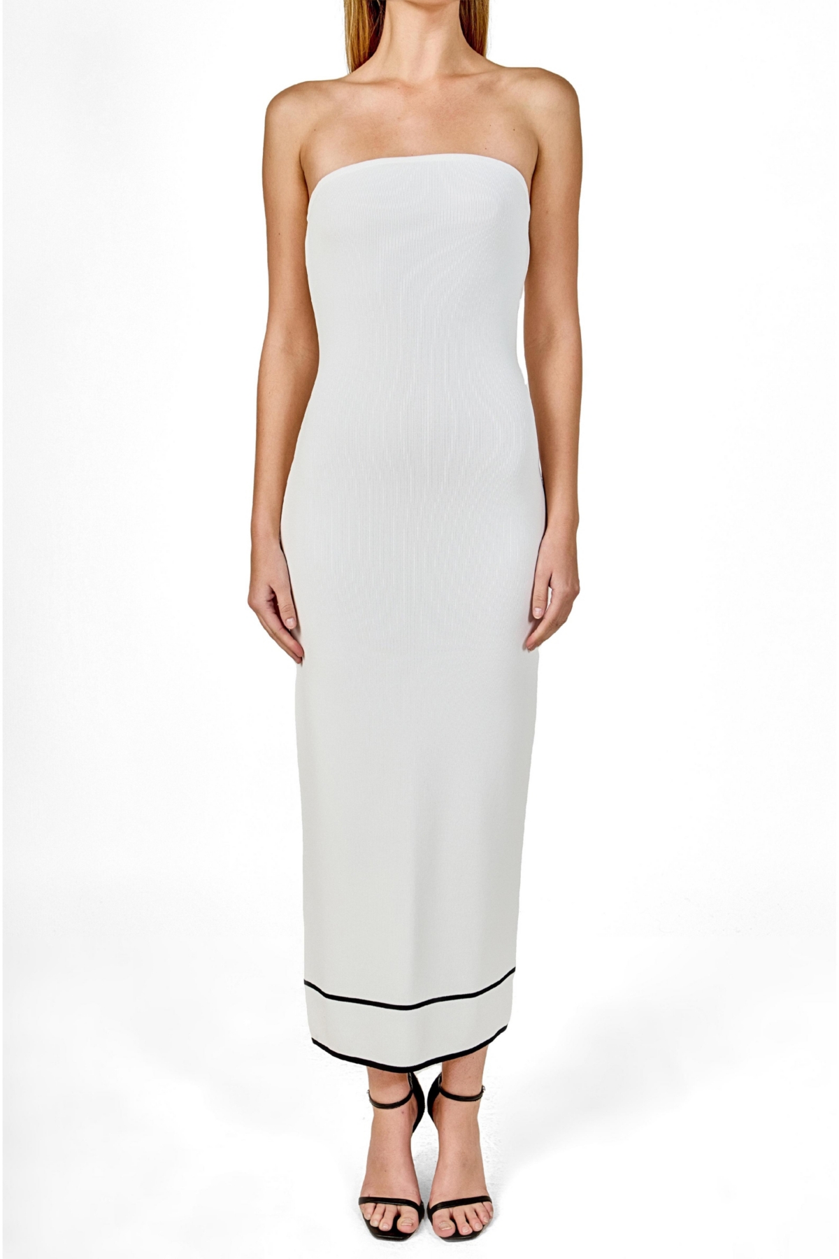 Click here for endless rose Womens Strapless Knit Midi Dress - Wh... prices