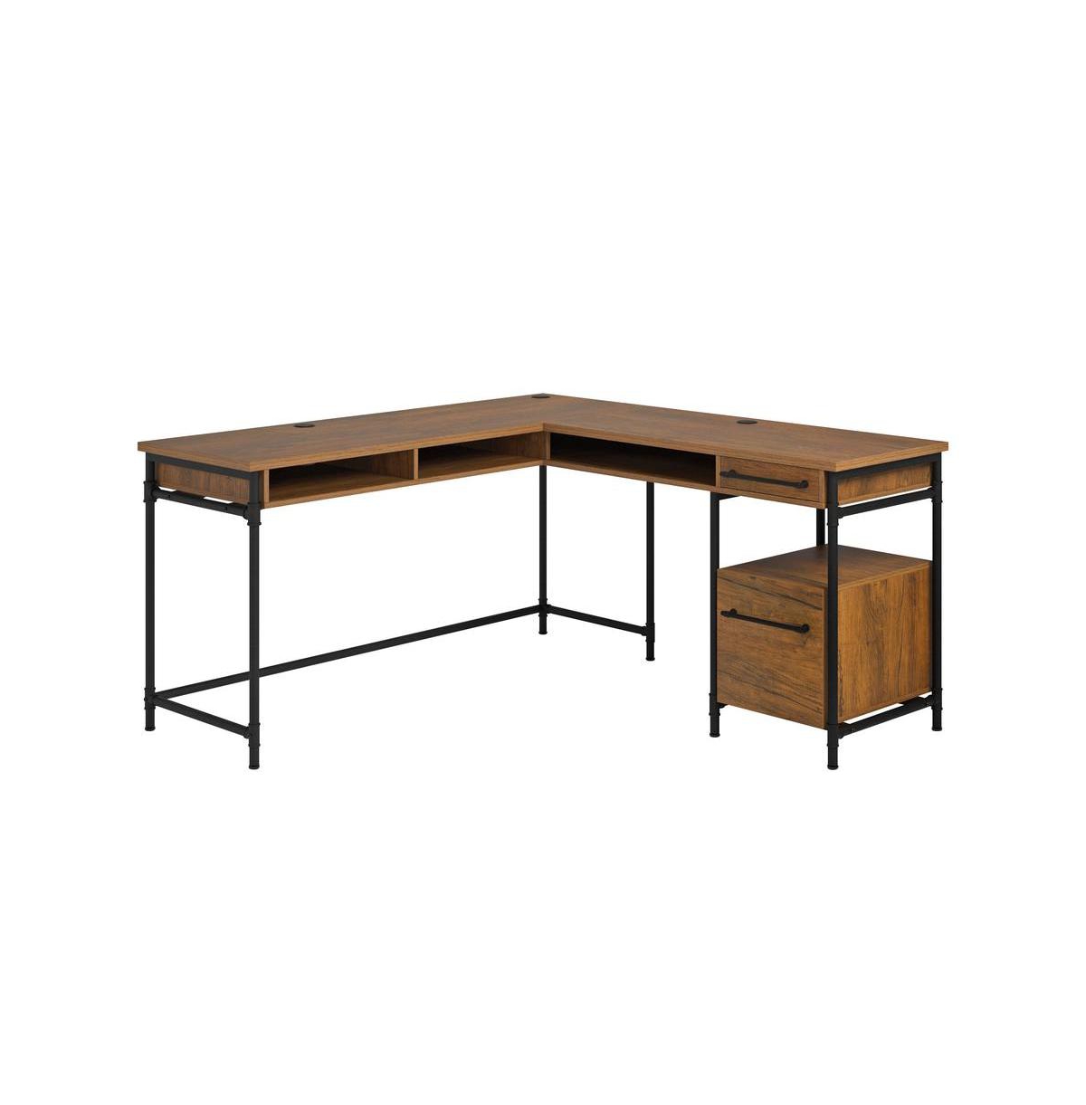 Click here for Sauder Iron City L Desk  Checked Oak finish - Chec... prices
