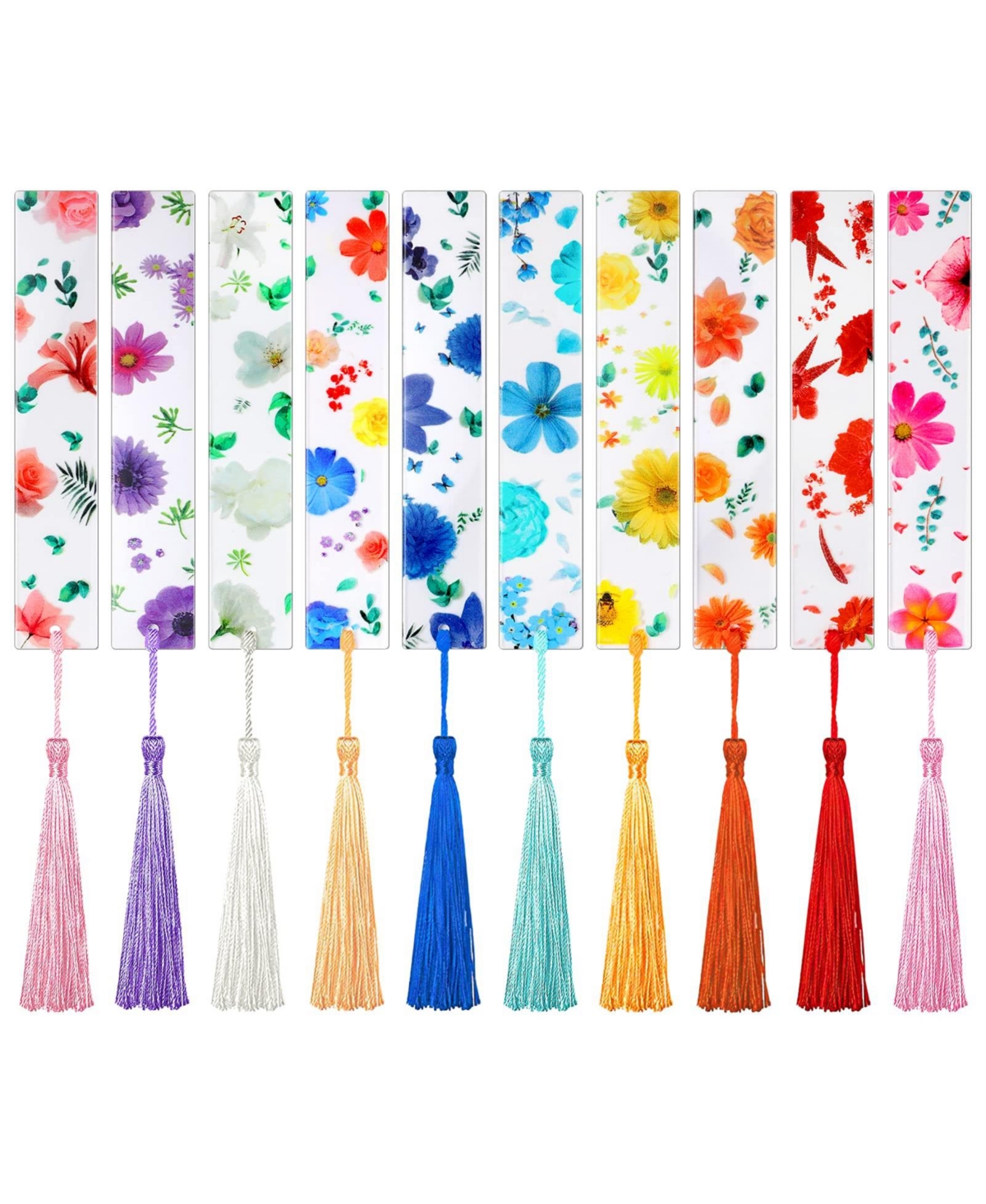 Click here for Gnuadz Flower Bookmark Transparent Floral Tassel P... prices