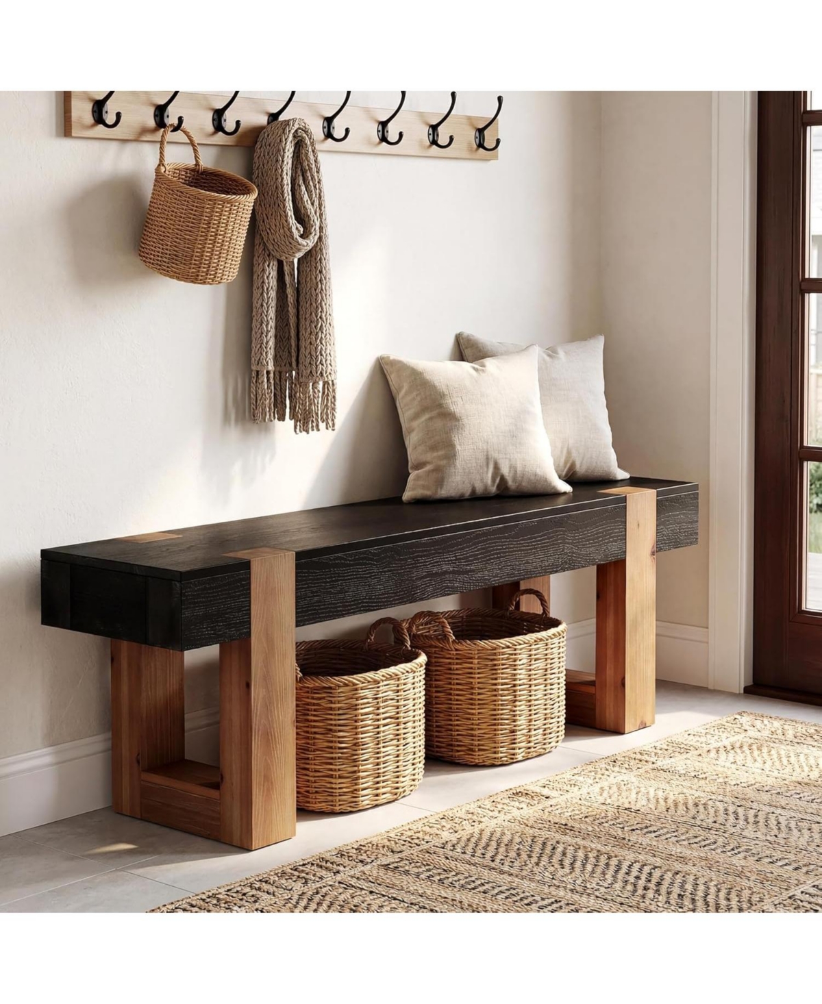 Click here for Tribesigns Solid Wood Bench  55 Farmhouse Wooden E... prices
