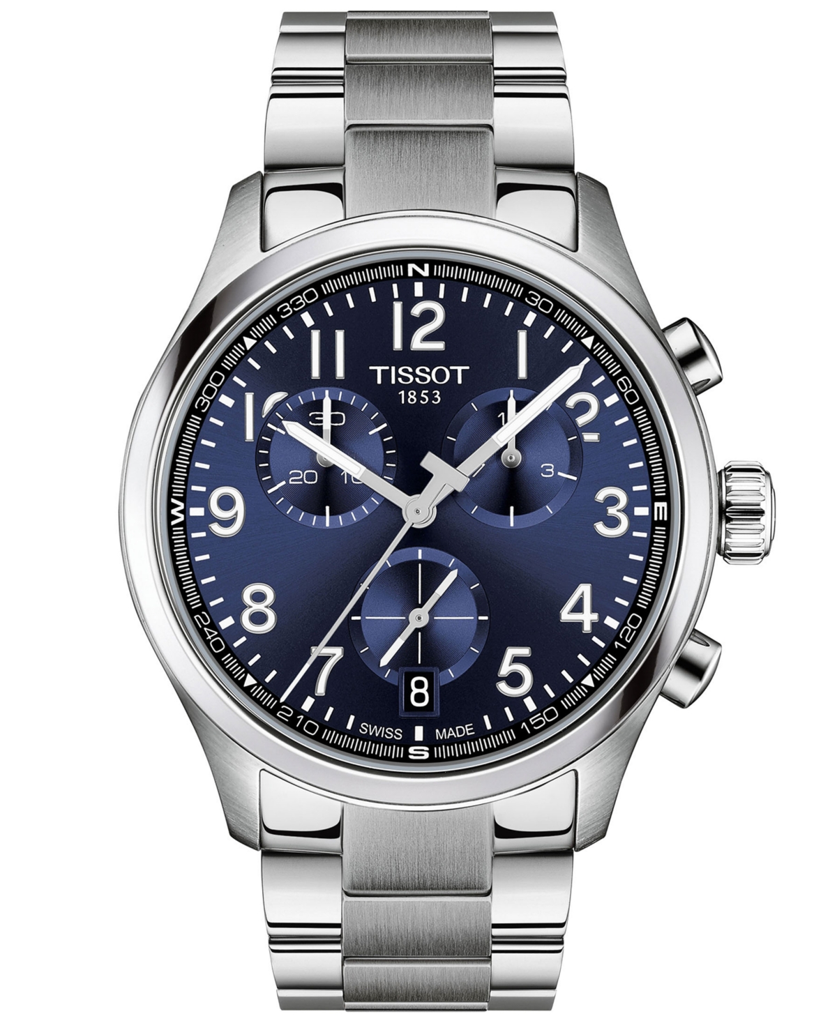 Click here for Tissot Mens Round Silver Stainless Steel Watch 42m... prices