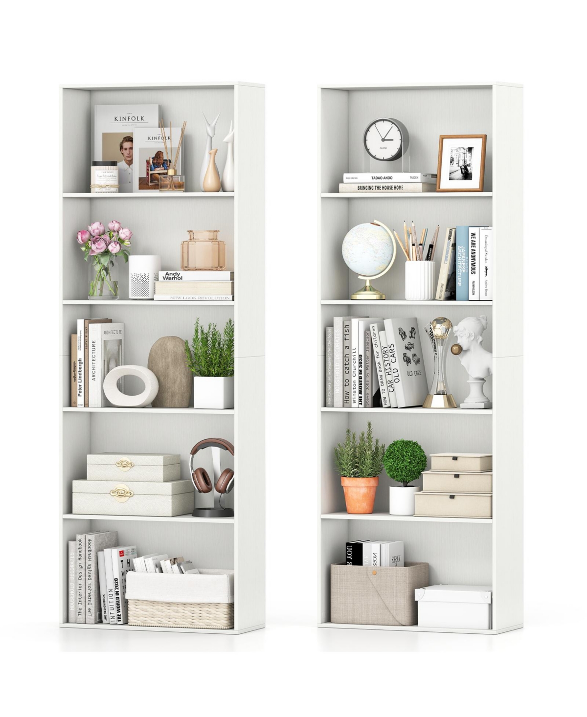 Click here for Gymax 2 Pieces 5-Tier Bookshelf Open Bookcase Free... prices