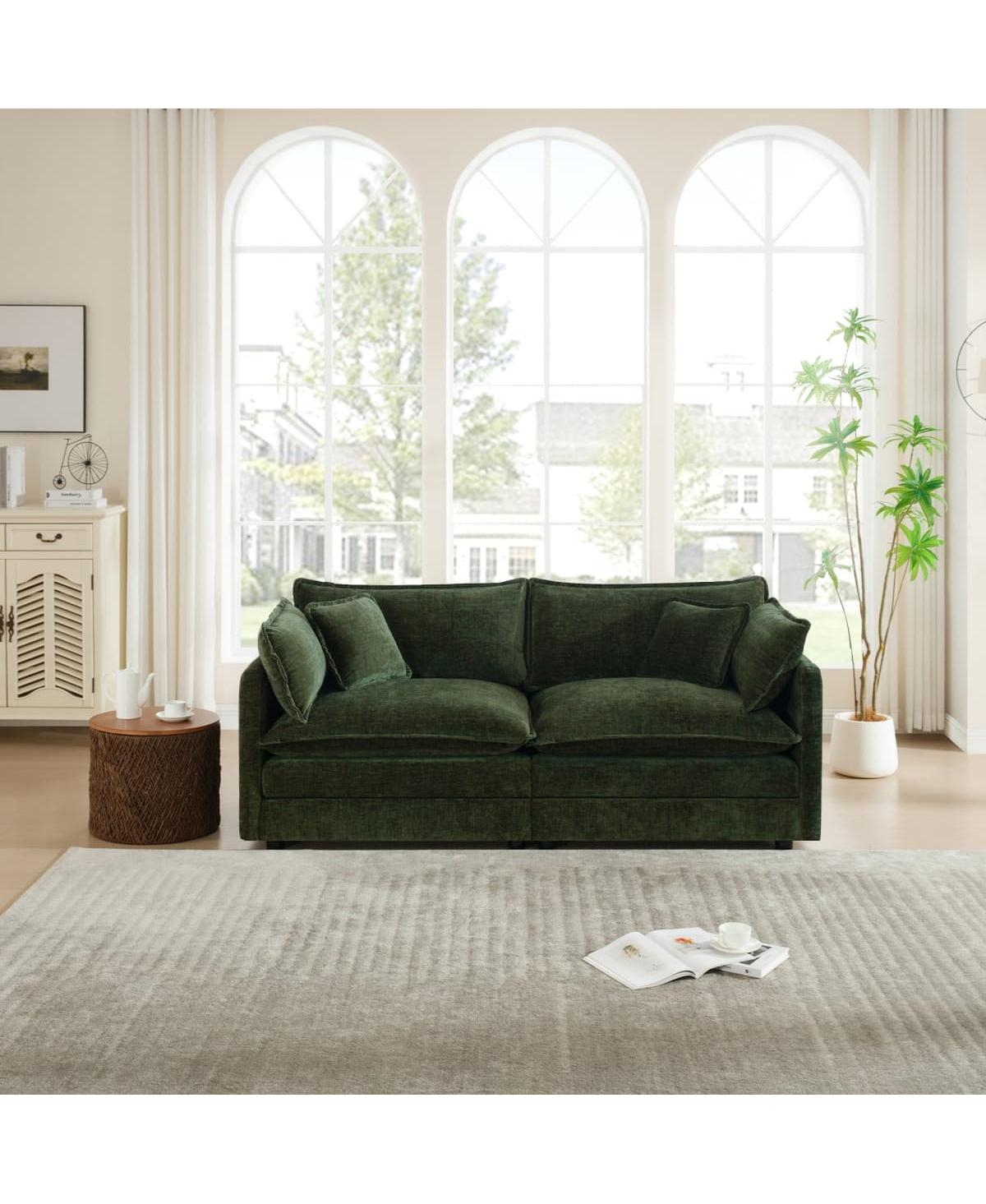 Click here for Maison Boucle 75.9 Chenille Loveseat Sofa  Deep Se... prices
