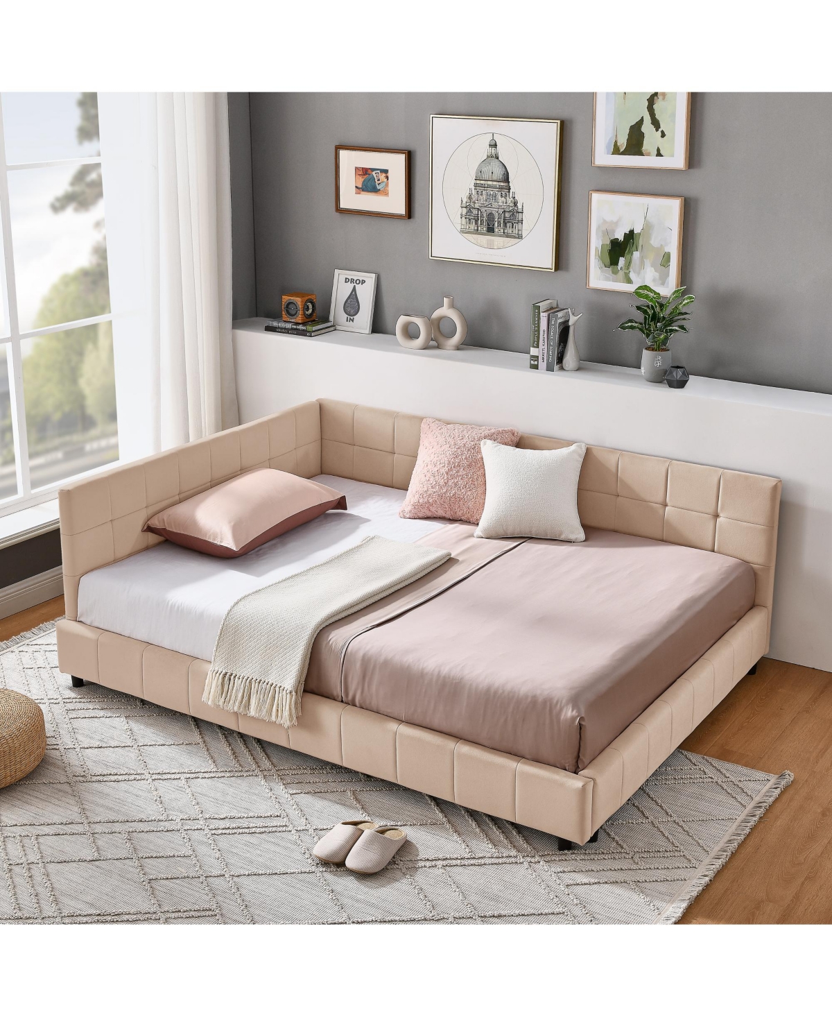 Click here for Clihome Daybed with Trundle Drawer - Velvet Uphols... prices