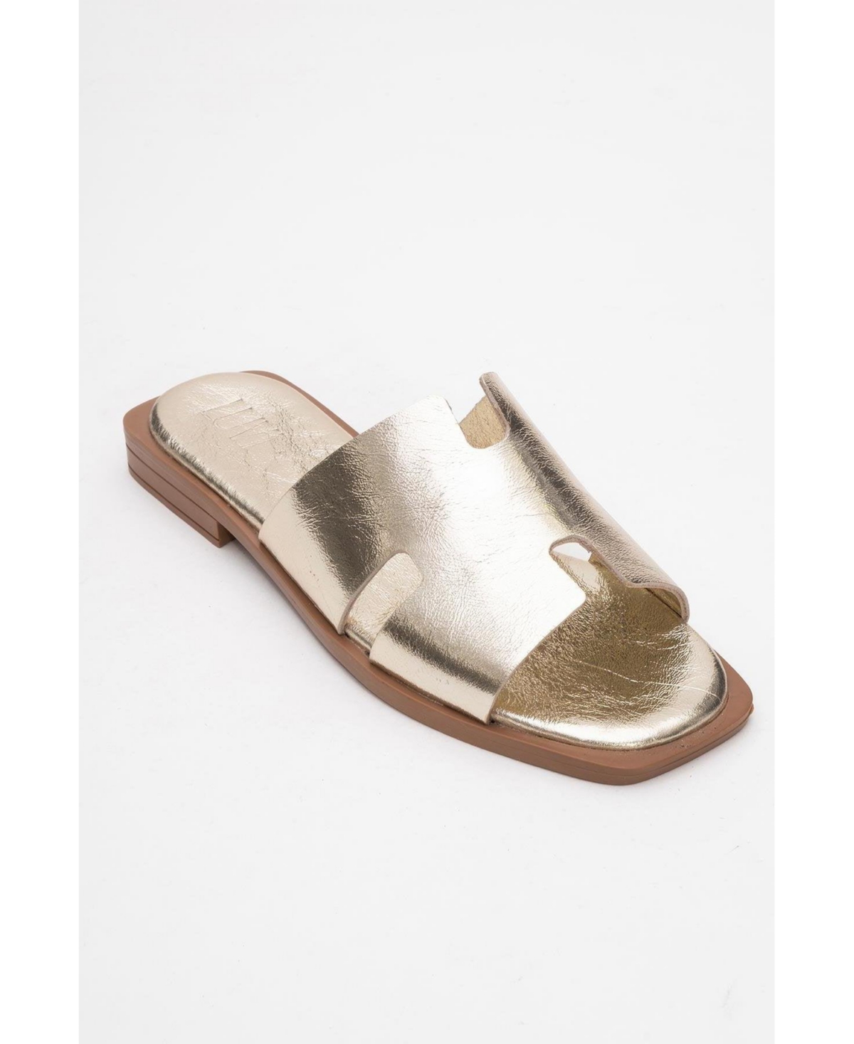Click here for Jez Leather Slide Sandal (Women) - Gold leather prices