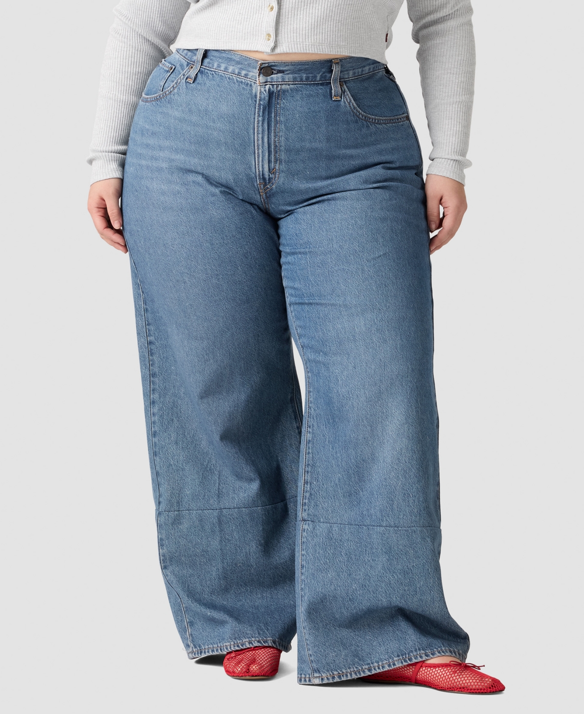 Click here for Levis Plus Size Cinch Wide-Leg Cotton Baggy Jeans... prices