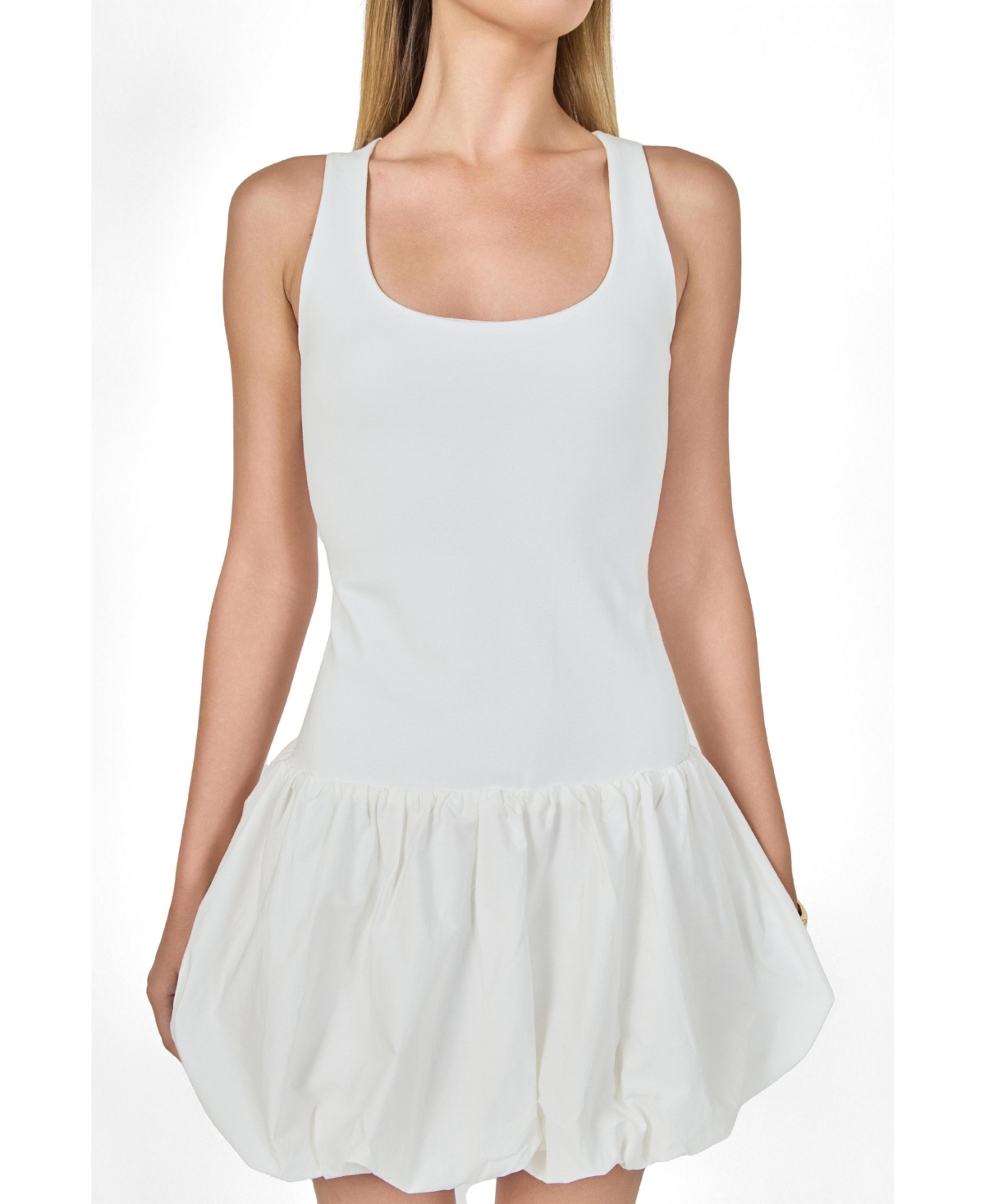 Click here for endless rose Womens Mixed Media Scoop Neck Blouson... prices
