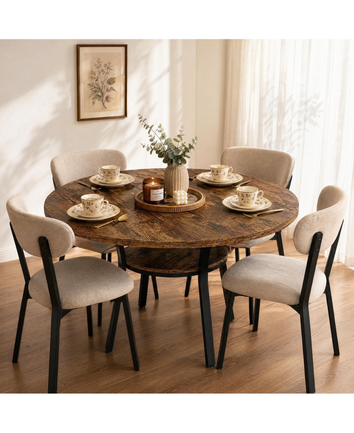 Click here for homfan Space-Saving Round Dining Table for 4-6 - M... prices