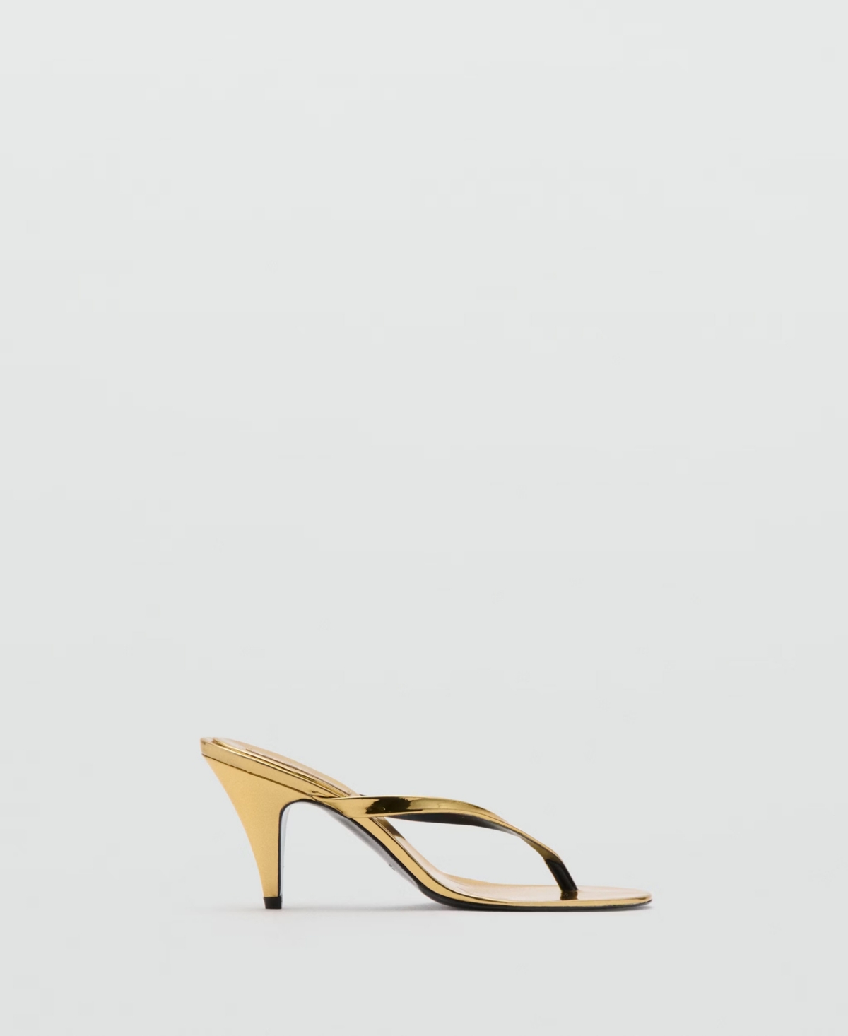 Click here for Mango Womens Funnel Heel Metallic Sandals - Gold prices