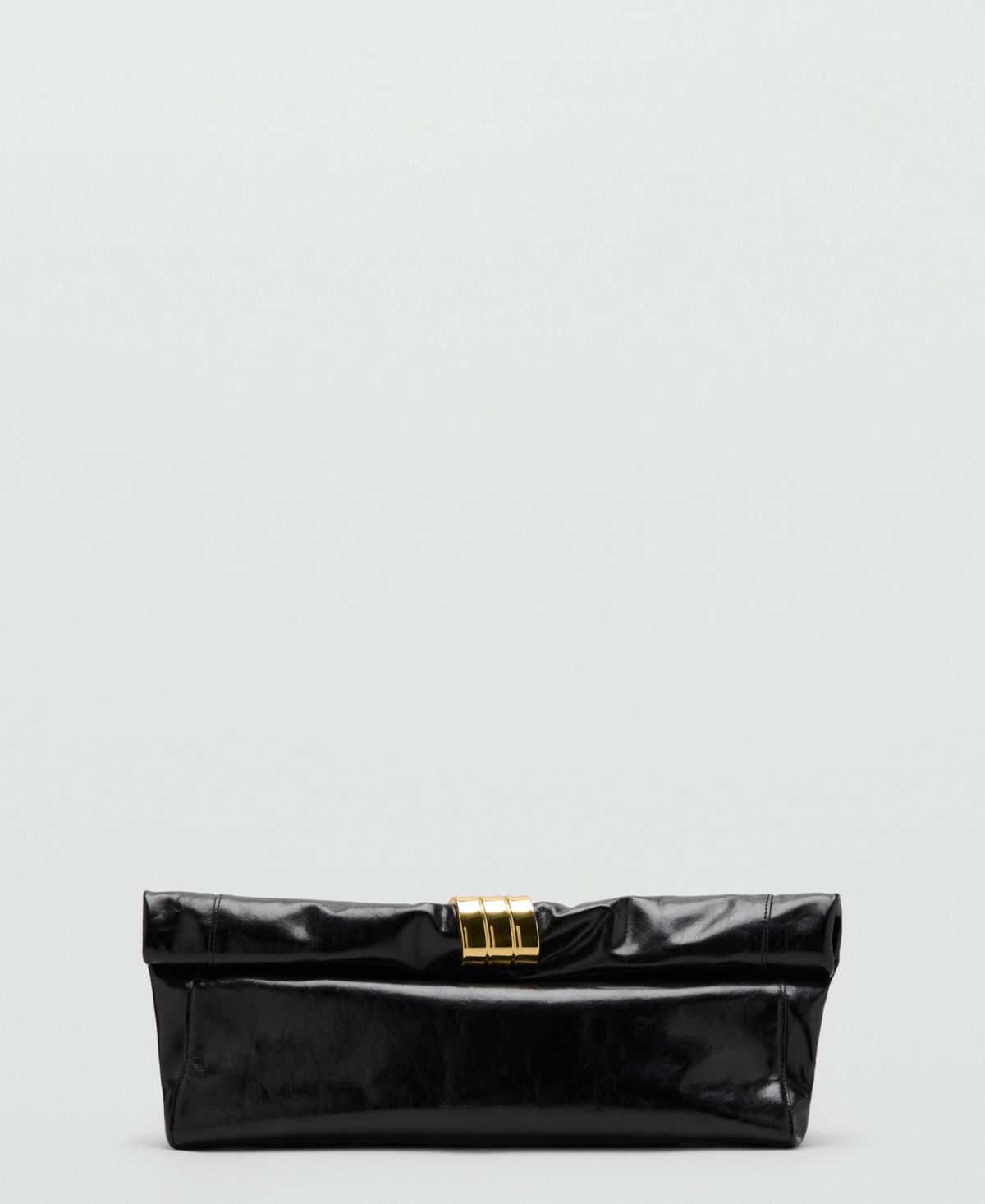 Click here for Mango Womens Metal Detail Leather Handbag - Black prices