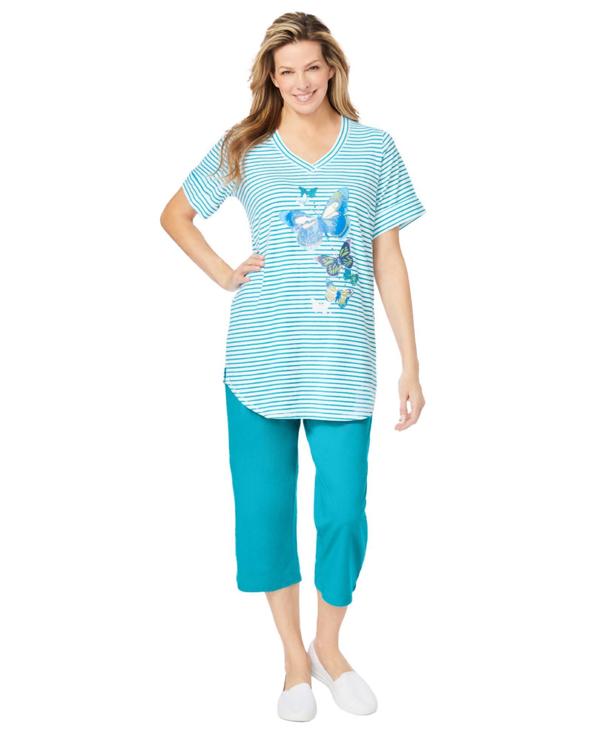 Click here for Woman Within Womens Within Two-Piece V-Neck Tunic... prices