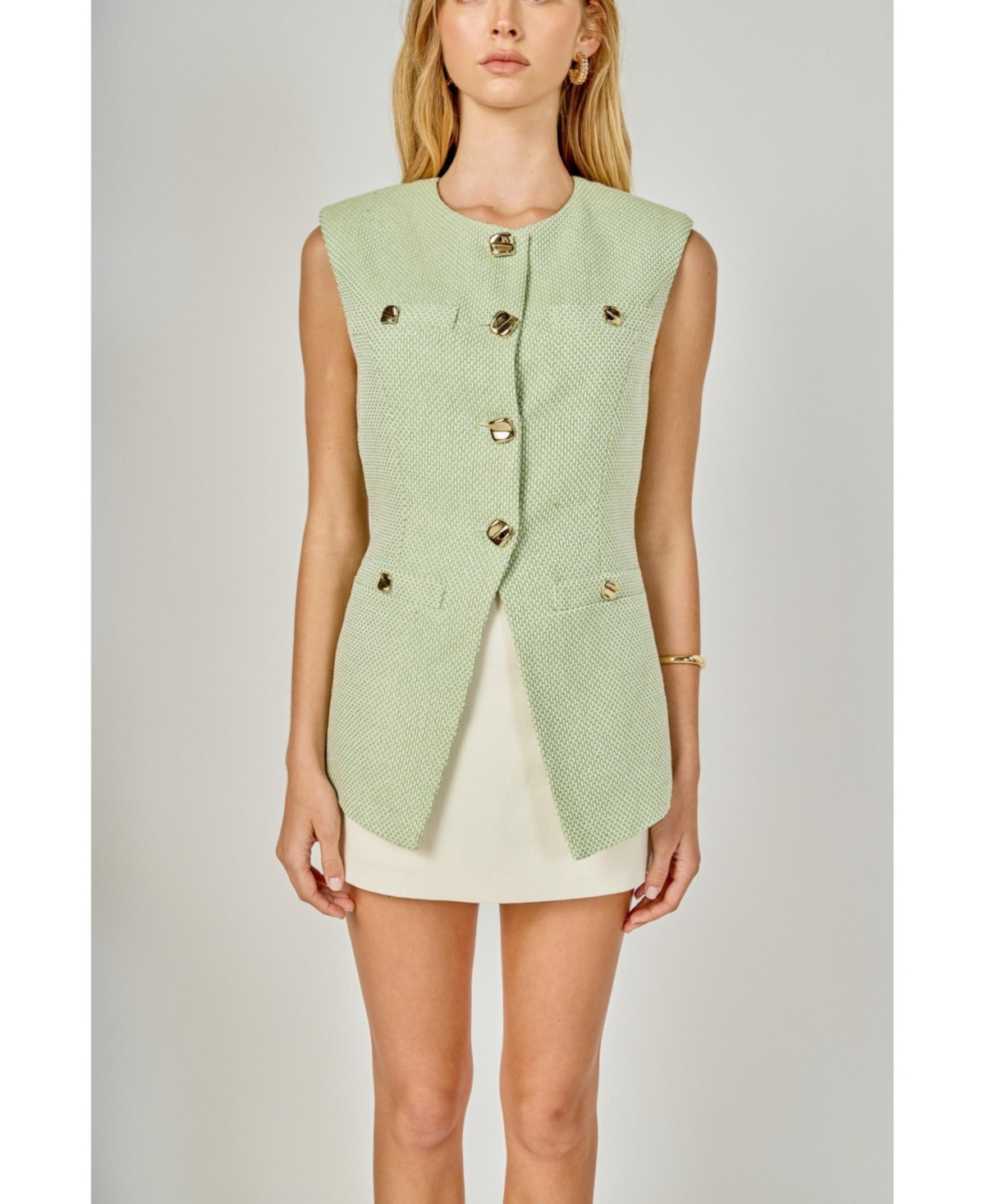 Click here for endless rose Womens Long Vest With Button Details... prices